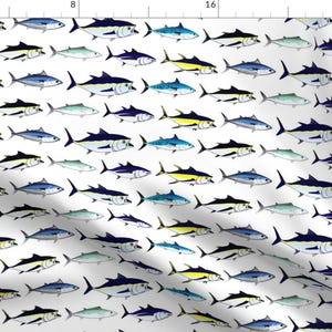 Big Tuna Fabric 7 Tuna Bigger by Combatfish Blue Summer Lake Tuna ...