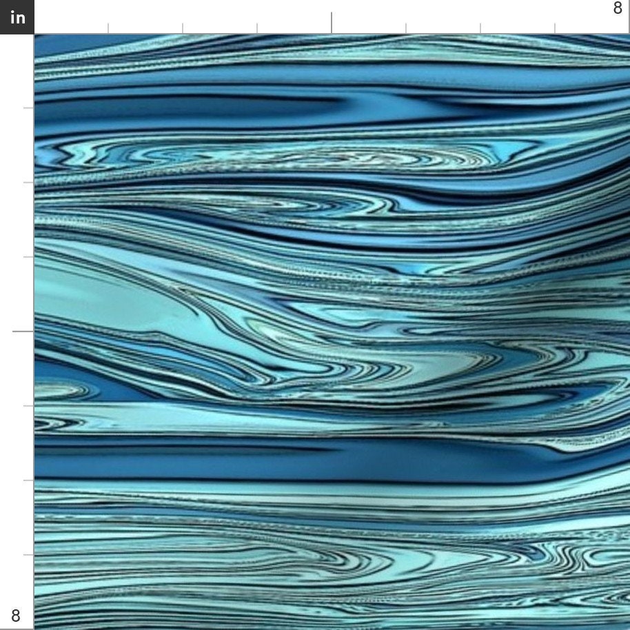 Ocean Fabric Wavy Ocean Liquified Pattern by - Etsy