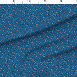 Salmon Fabric Upstream Salmon by Caleb Luke Lin Salmon - Etsy
