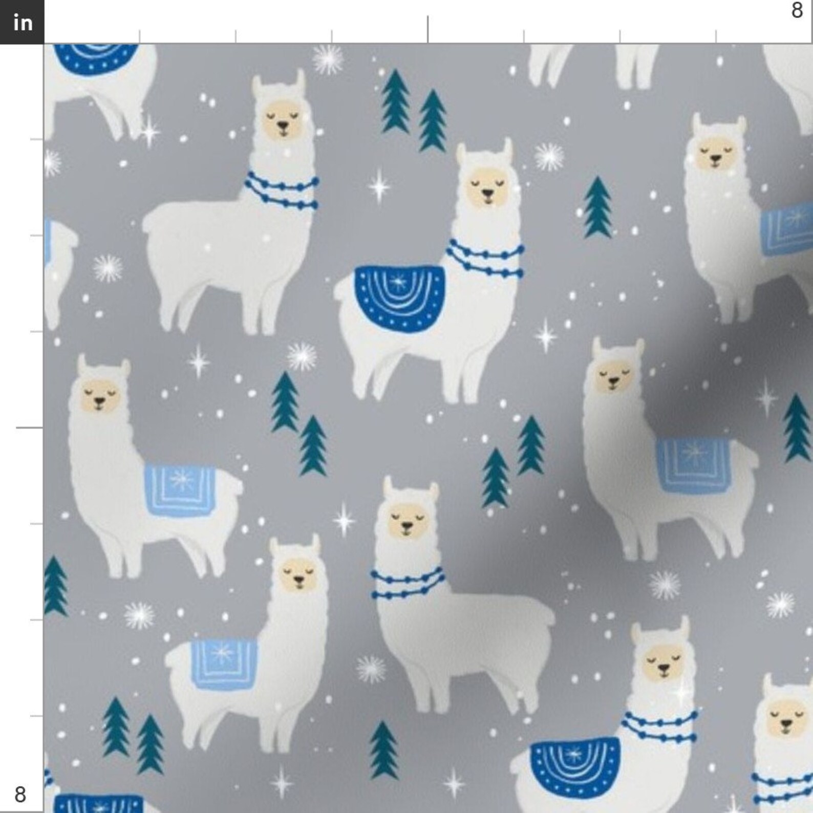 Llama Fabric Winter Llama Christmas Holiday Xmas Llamas - Etsy