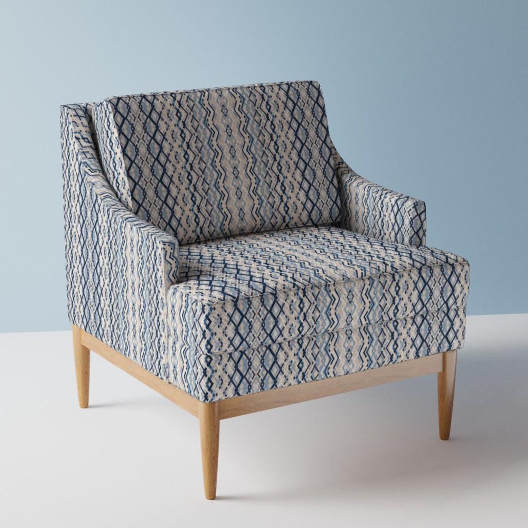 Blue Argyle Upholstery Fabric- Braided Grid by Textureterry - Modern ...