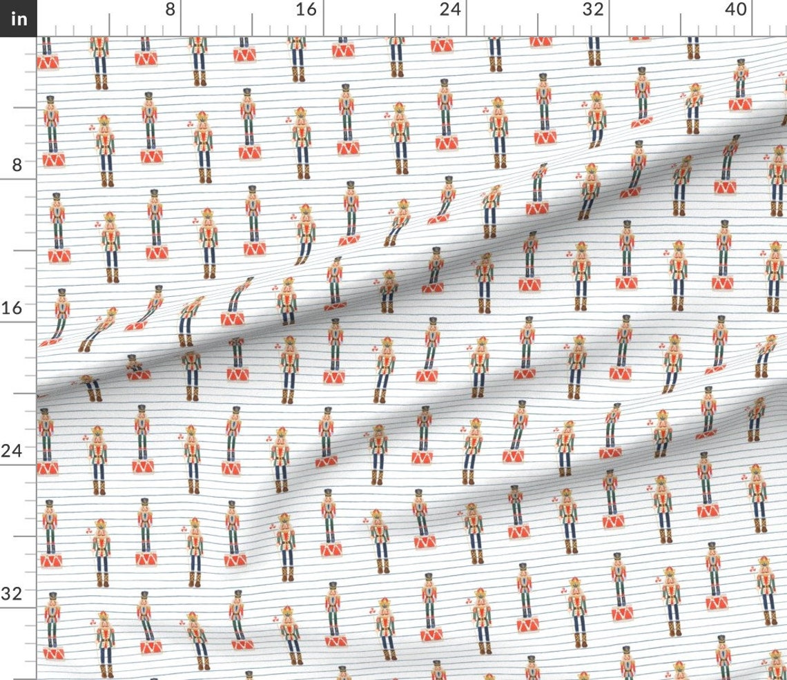 Christmas Stripes Fabric Nutcracker Toy Soldier Stripes by - Etsy