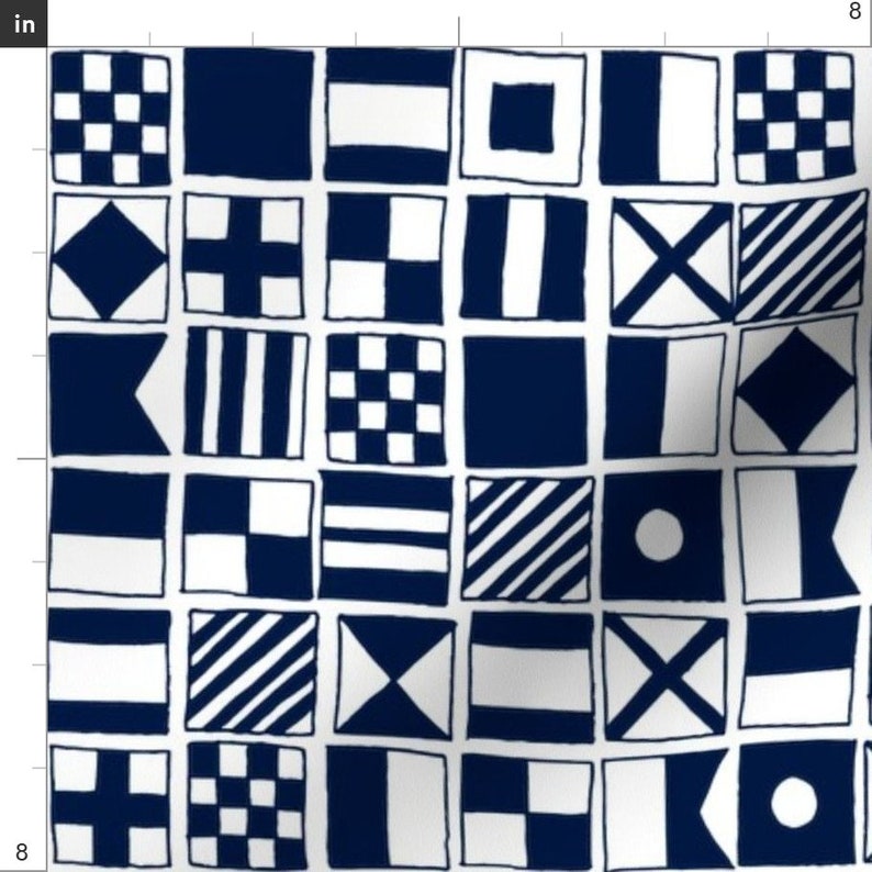 Sailing Fabric Flags Navy Blue White Prep Sailboat Nautical - Etsy