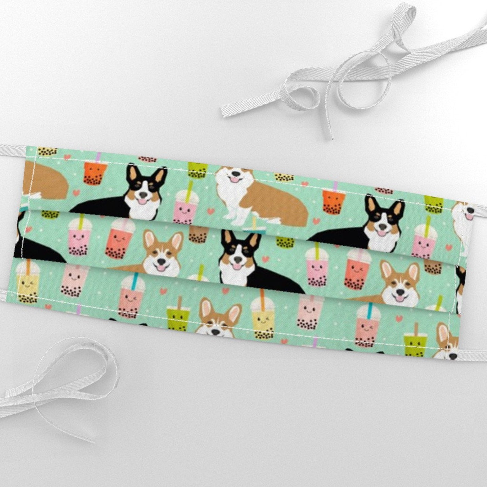 Corgi Fabric Corgi Bubble Boba Tea Fabric Cute Kawaii Corgis - Etsy