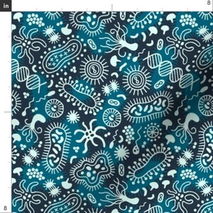 Cells and Germs Fabric Microbes Ditsy by Heleen Vd Thillart Layered ...