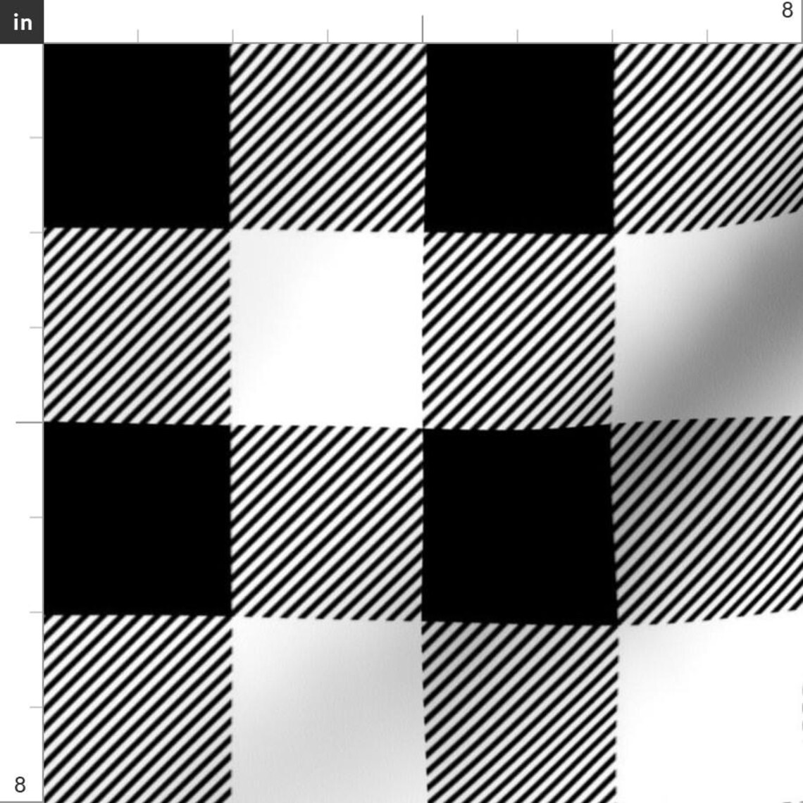Black Buffalo Plaid Fabric - Black Buffalo Check // 2" Squares by ...