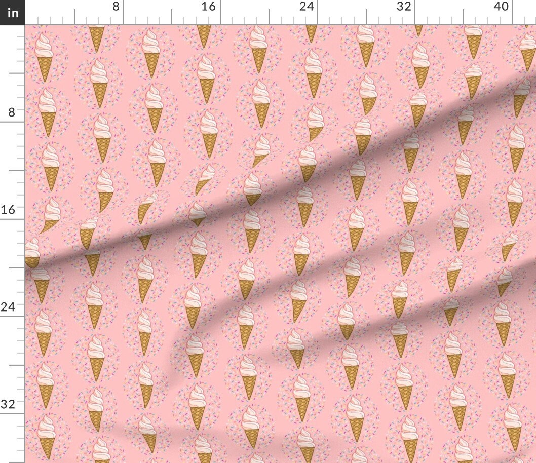 Ice Cream Fabric Large Ice Cream Sprinkles Pink By | Etsy