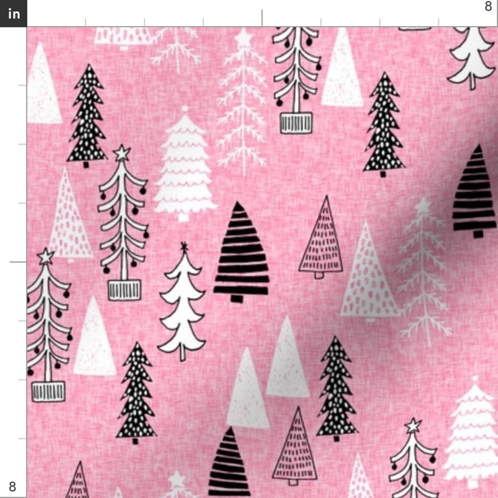 Festive Trees Fabric Christmas Tree Forest Fabric Cute - Etsy