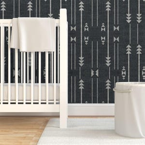 Arrow Wallpaper - French Linen Arrow Gray by Holli Zollinger - Arrow ...
