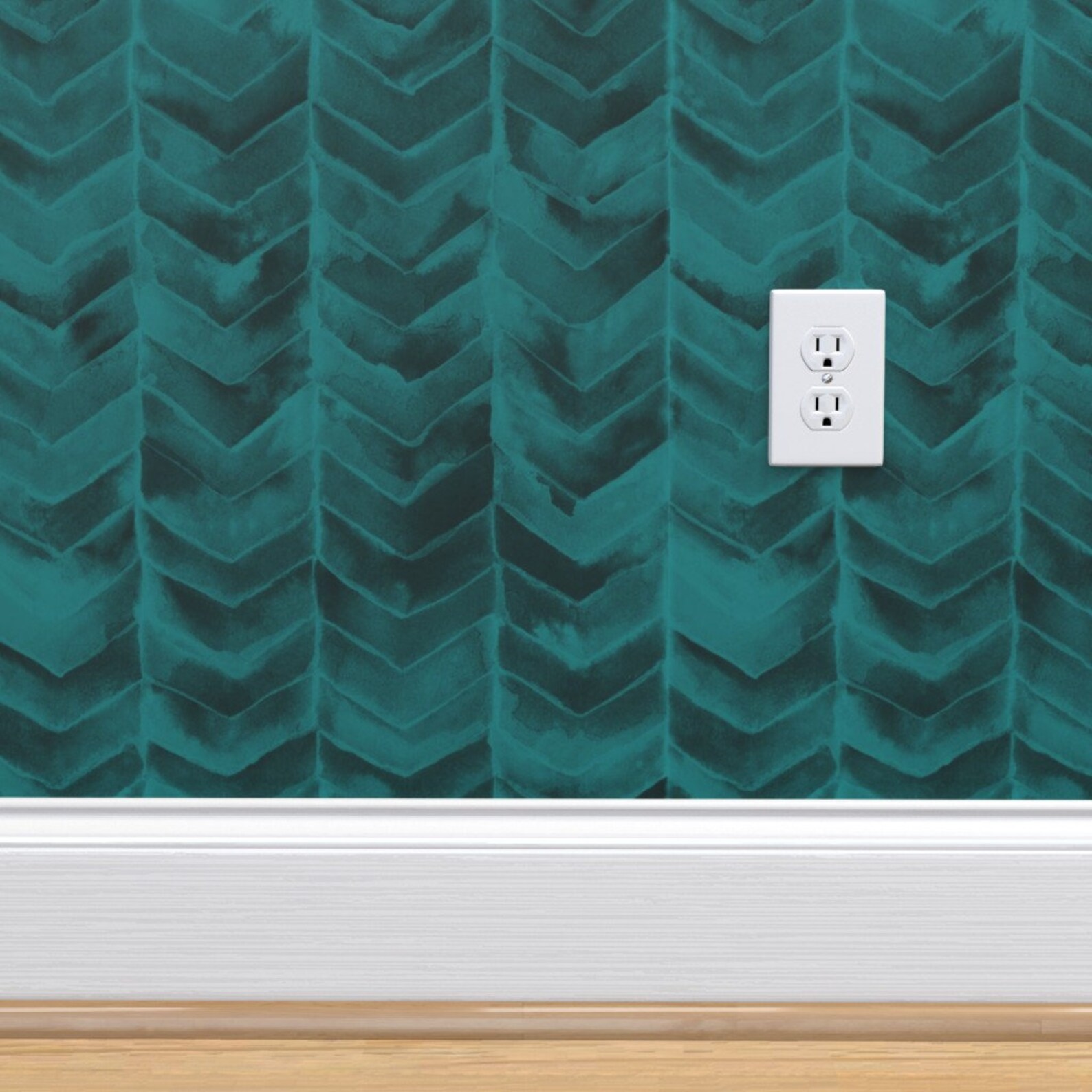 Chevron Wallpaper Teal on Black Chevron Teal by Liz Sawyer | Etsy