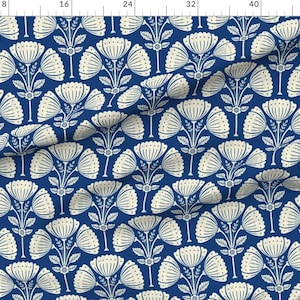 Bold Modern Floral Upholstery Fabric Block Print Bouquet by ...