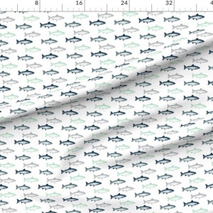 Fish Fabric Multi Rustic Trout Lake Fish by Hudsondesigncompany ...