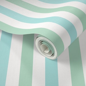 Blue Stripes Wallpaper Blue-green Stripes by Lilie_design Vintage Retro ...