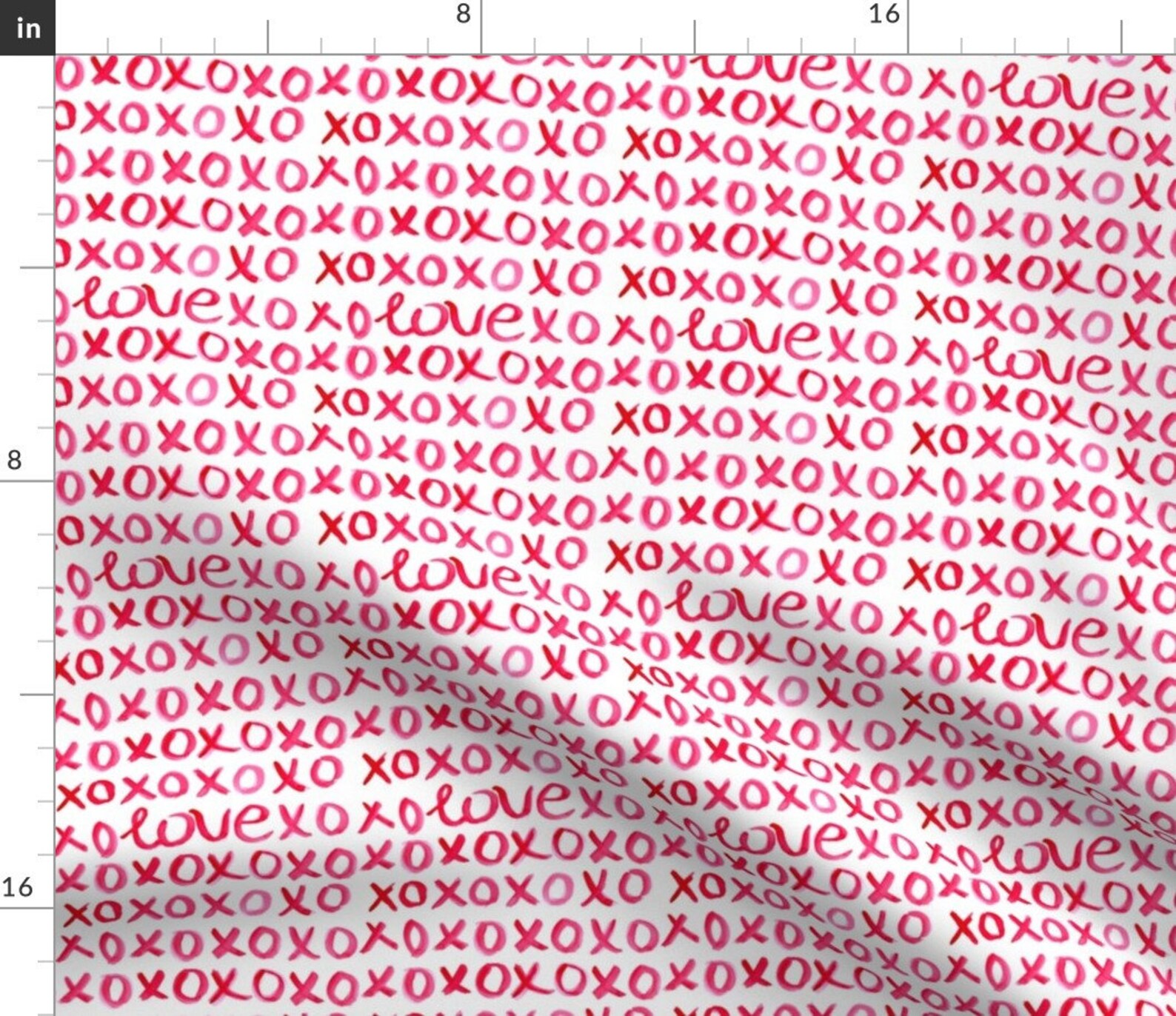 Xoxo Fabric Xoxo by Hipkiddesigns Valentines Day Red White - Etsy UK
