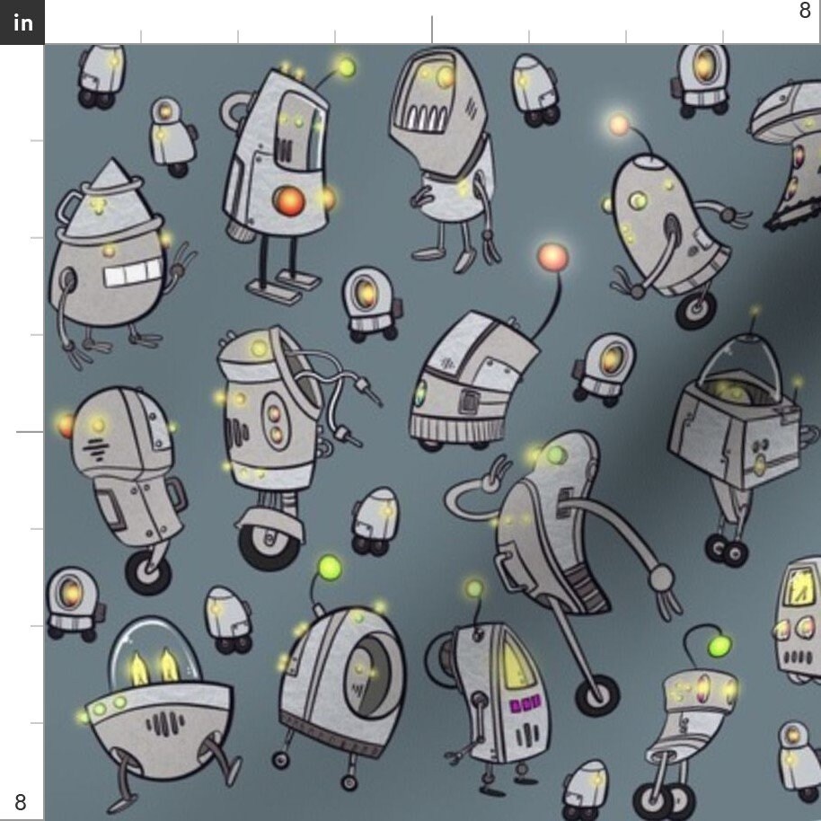 Robot Fabric Mini Bots 1 by Jadegordon Robot Cute | Etsy