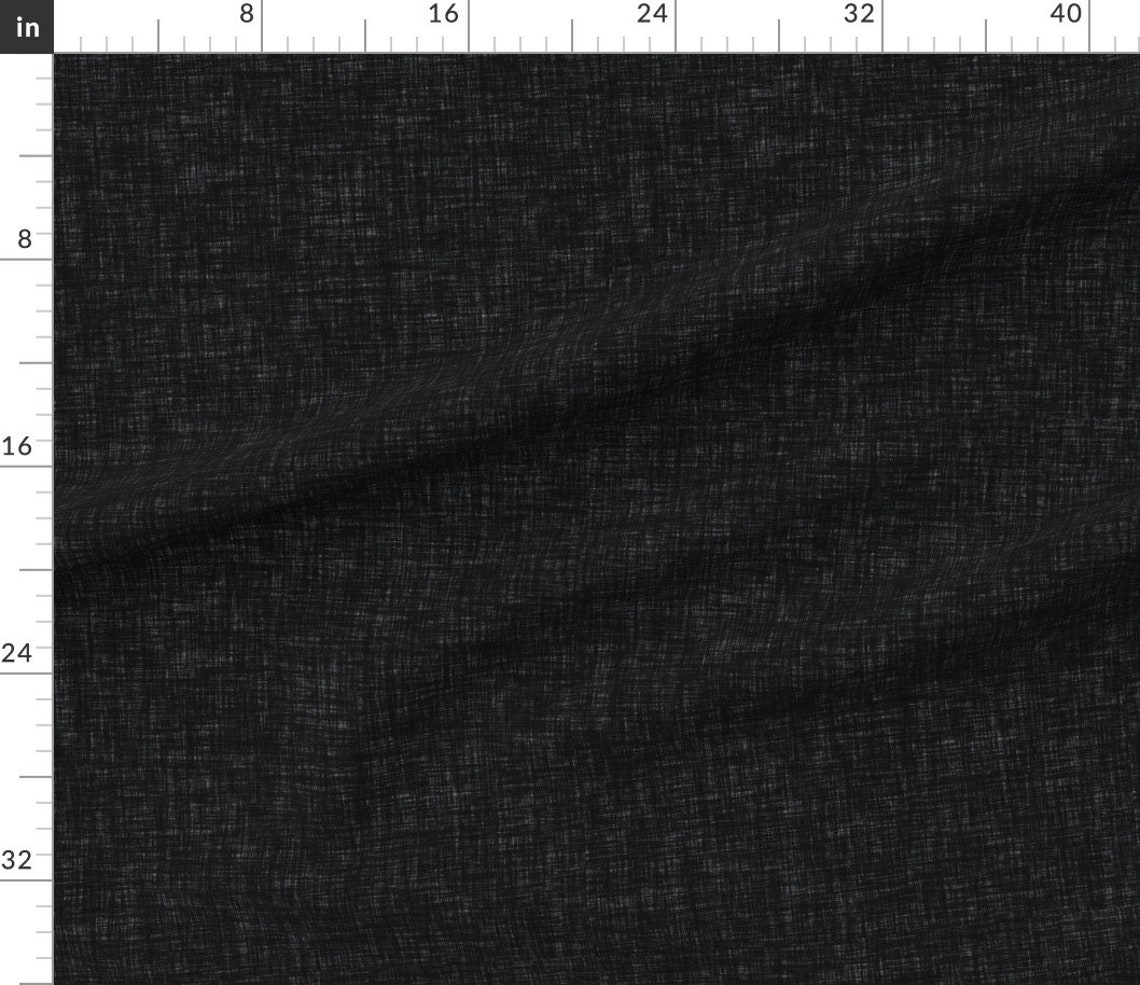 Black Linen Monochrome Heathered Fabric Midnight Linen By | Etsy