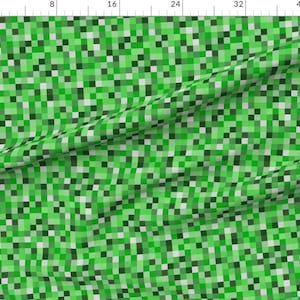 8-bit Fabric 8-bit Dark Green Pixels 3/4ths of an Inch by Joyfulrose ...
