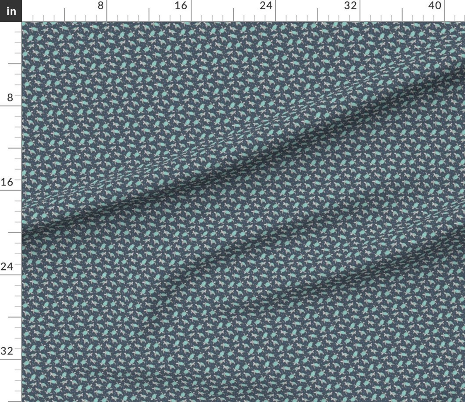 Bubbly Sea Turtle Fabric Sea Turtles Green Mint Small by - Etsy