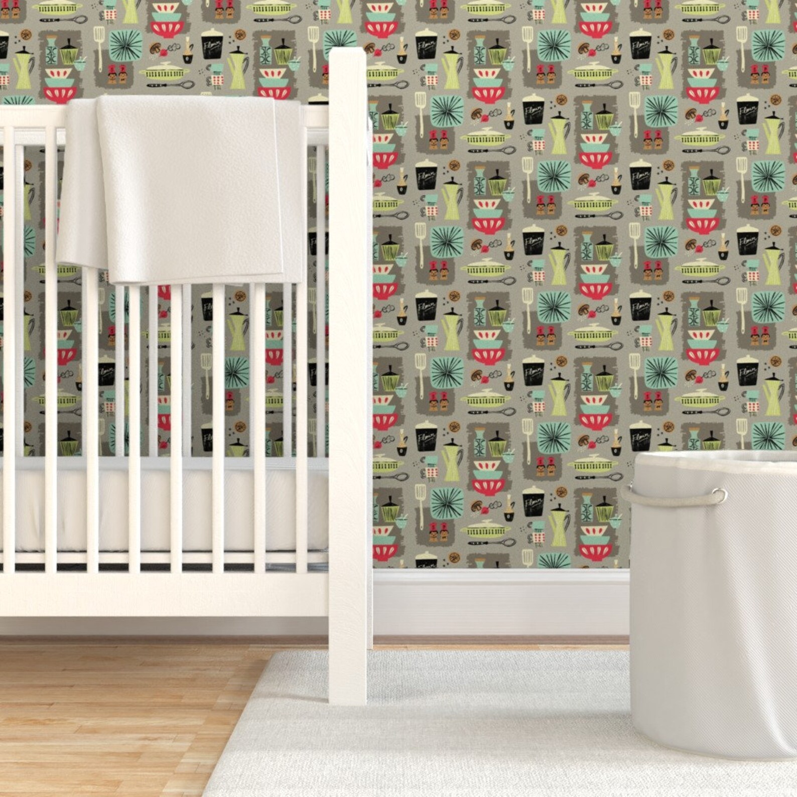 Mid Century Wallpaper Kitchenette by Neryl Kitchen Retro - Etsy