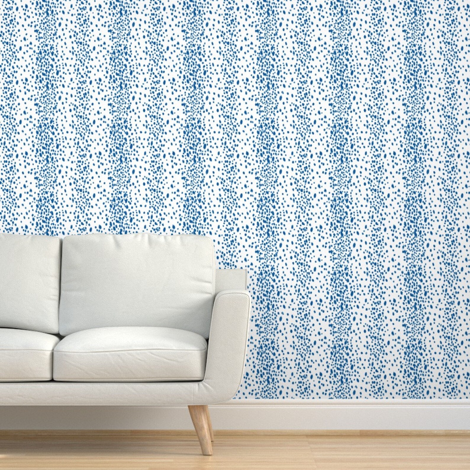 Blue Dots Wallpaper Royal Dots by Domesticate Blue Dots - Etsy