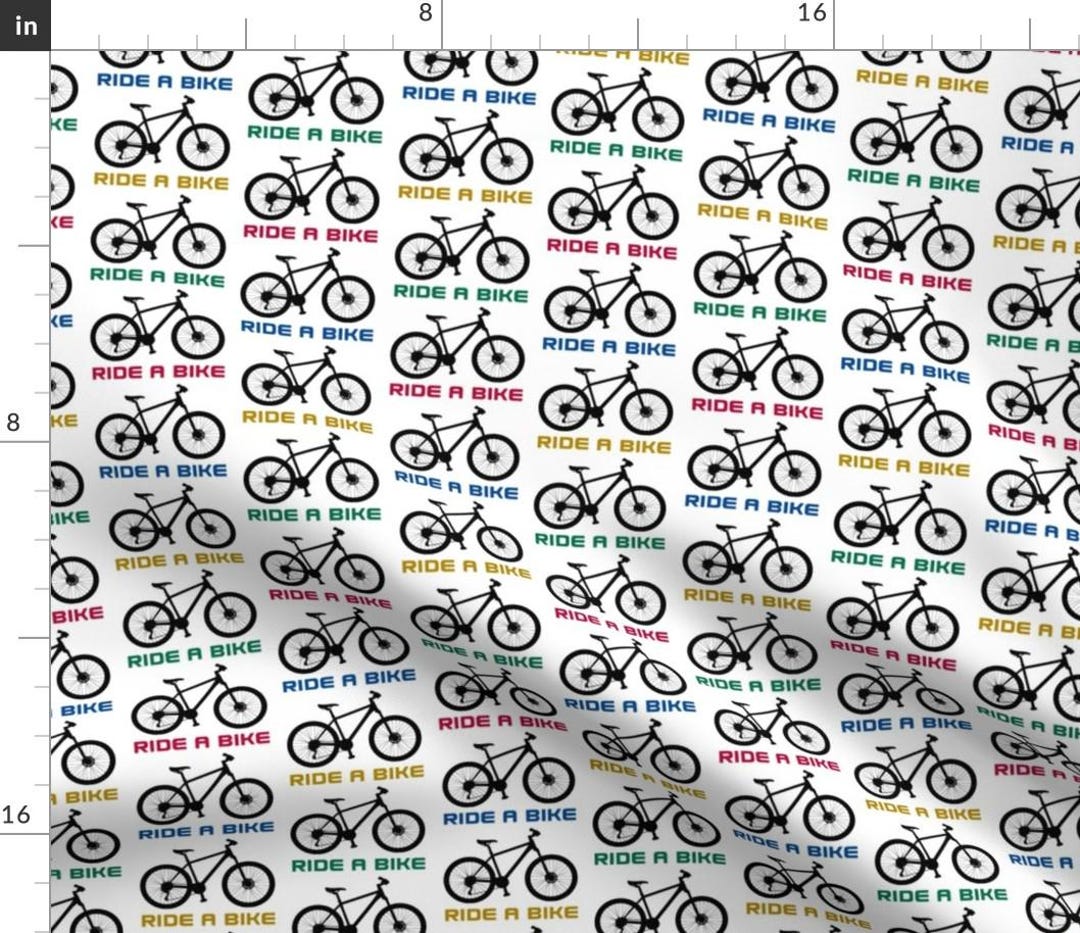 Ride a Bike Fabric Ride A Bike Two by Andibird Ride a Bike Cyclist ...