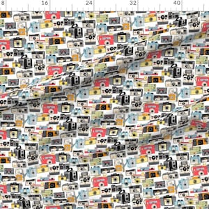 Retro Camera Fabric - Make It Snappy! by Pennycandy - Vintage Retro ...