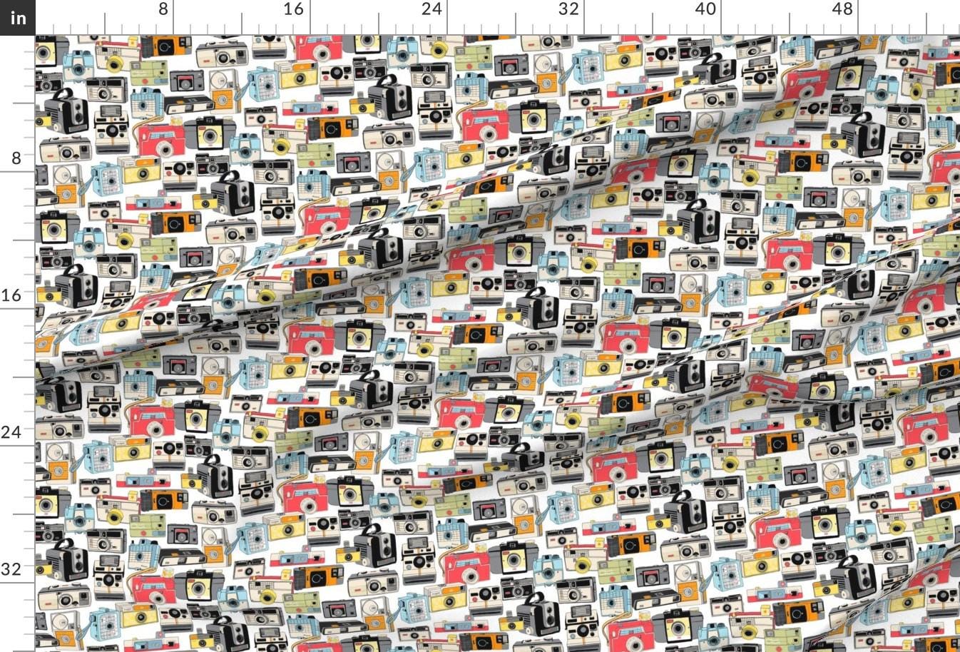 Retro Camera Fabric - Make It Snappy! by Pennycandy - Vintage Retro ...