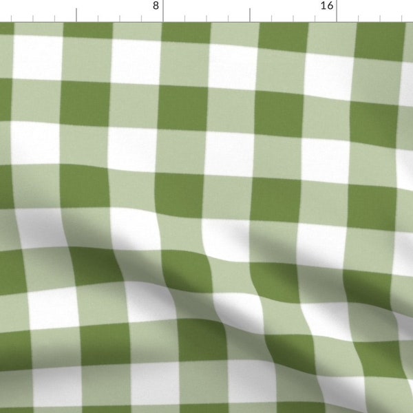 Green Buffalo Check Fabric - Etsy