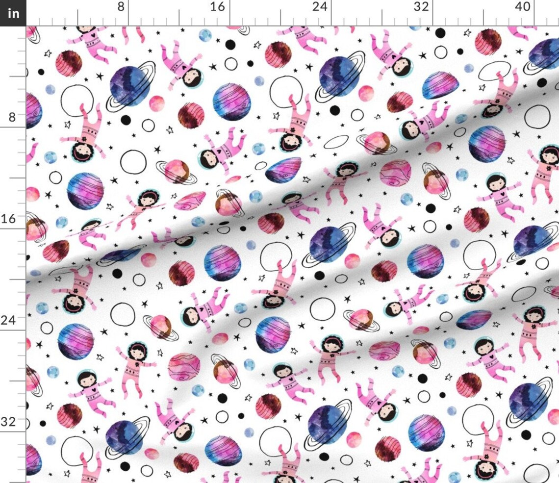 Galaxy Astronaut Outer Space Fabric Awesome Astronauts by | Etsy