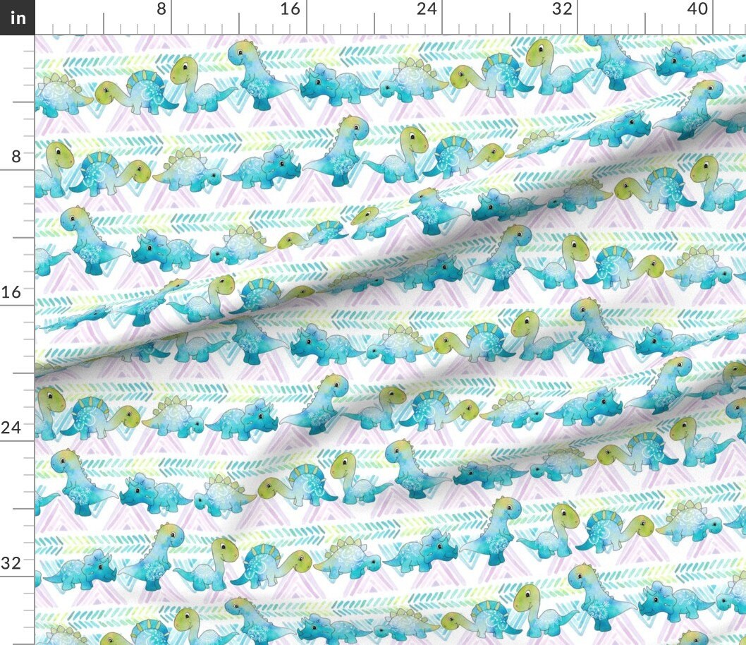 Boho Dinos Fabric Boho Dino By Gingerlique Dinosaurs | Etsy