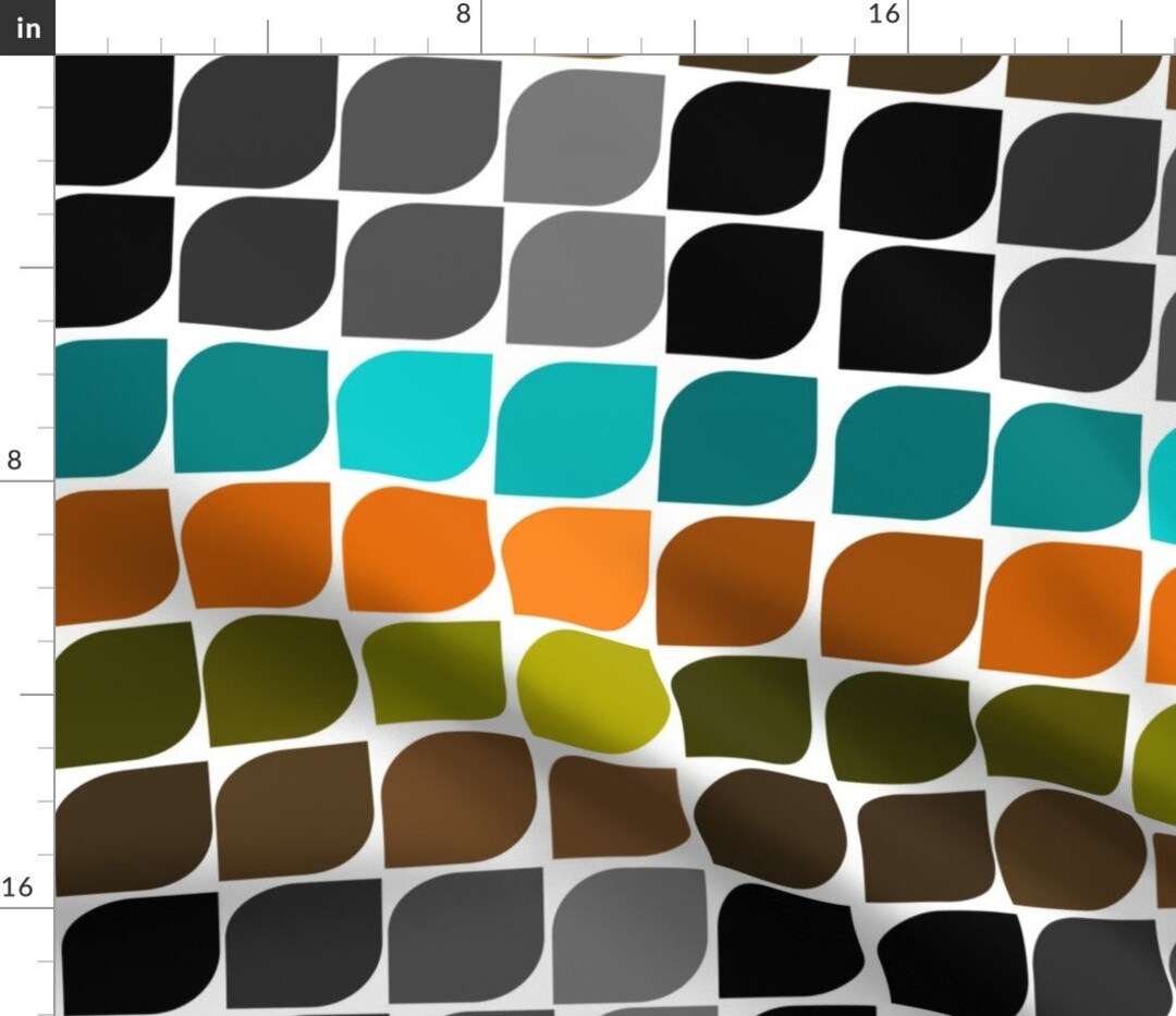 Modern Abstract Fabric Mid-century Modern Abstract Earth Tones by ...