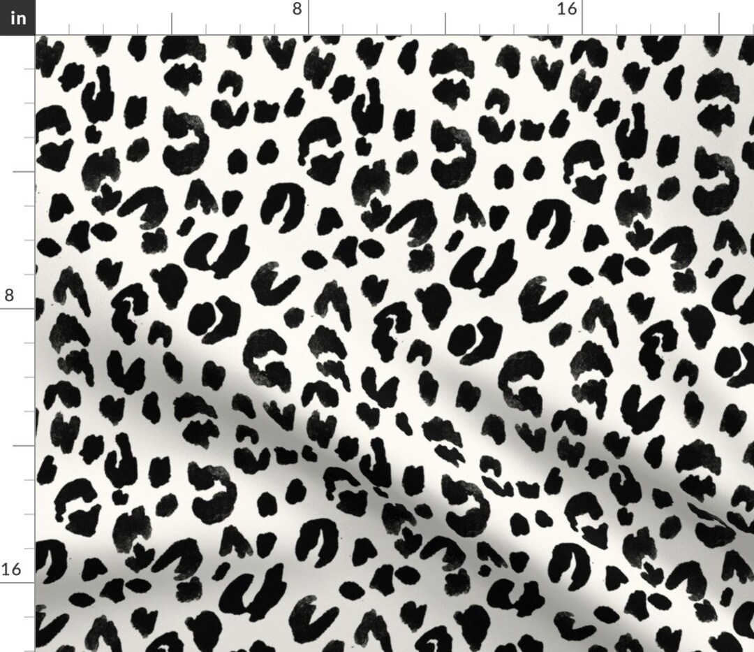 Black and White Leopard Print Fabric Leopard 02 by Crystal - Etsy