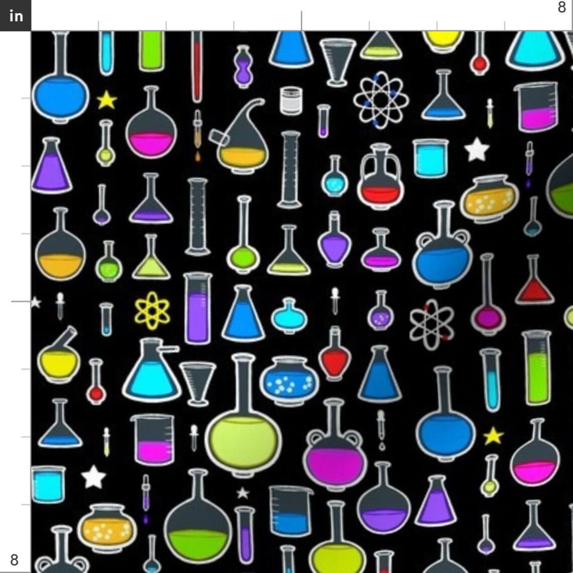 Chemistry Lab Fabric - Beakers by Jadegordon - Lab Chemicals Experiment ...