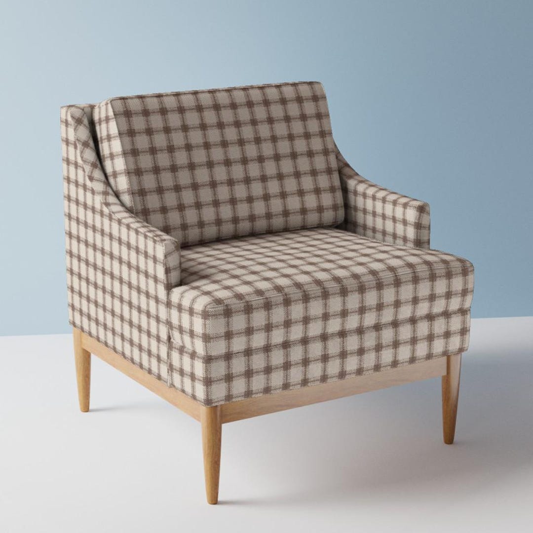Neutral Upholstery Fabric- Check Mate Brown by Thewelshmanswife - Plaid ...