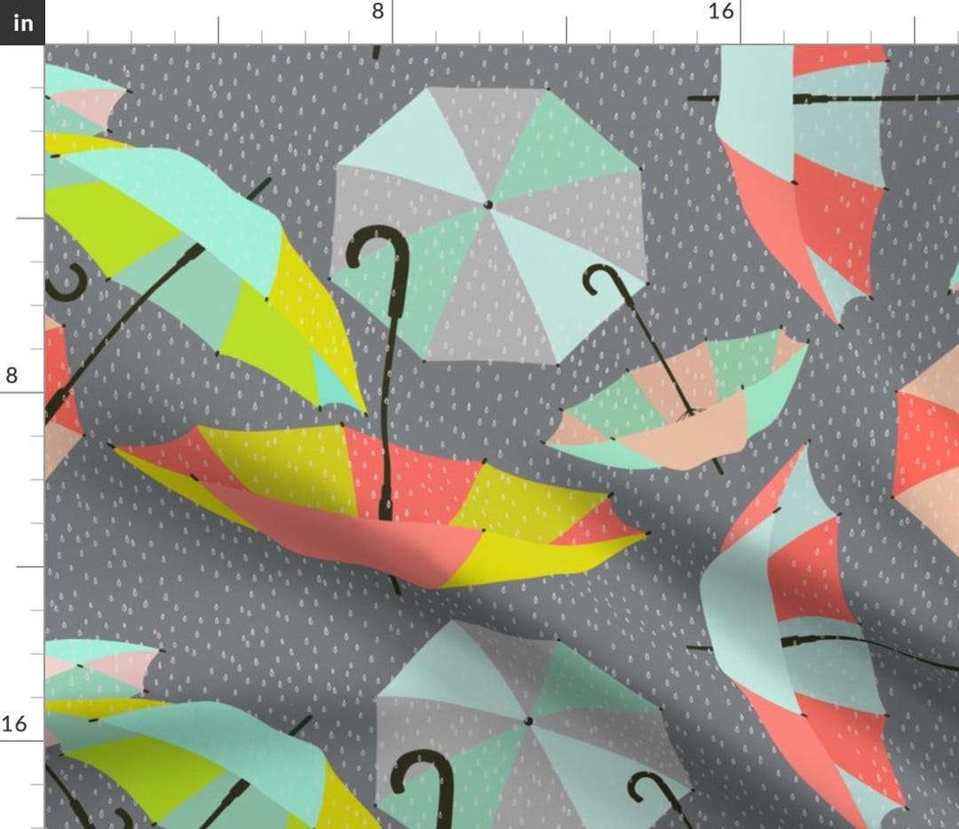 April Showers Colorful Umbrellas Fabric April Showers by Kaileyhawthorn ...