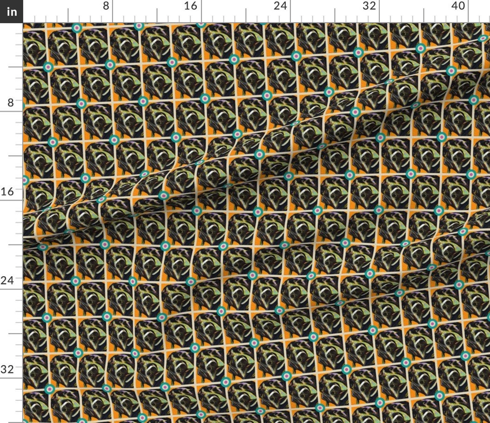 Black Lab Bullseye Fabric Black Labrador Bullseye by David - Etsy