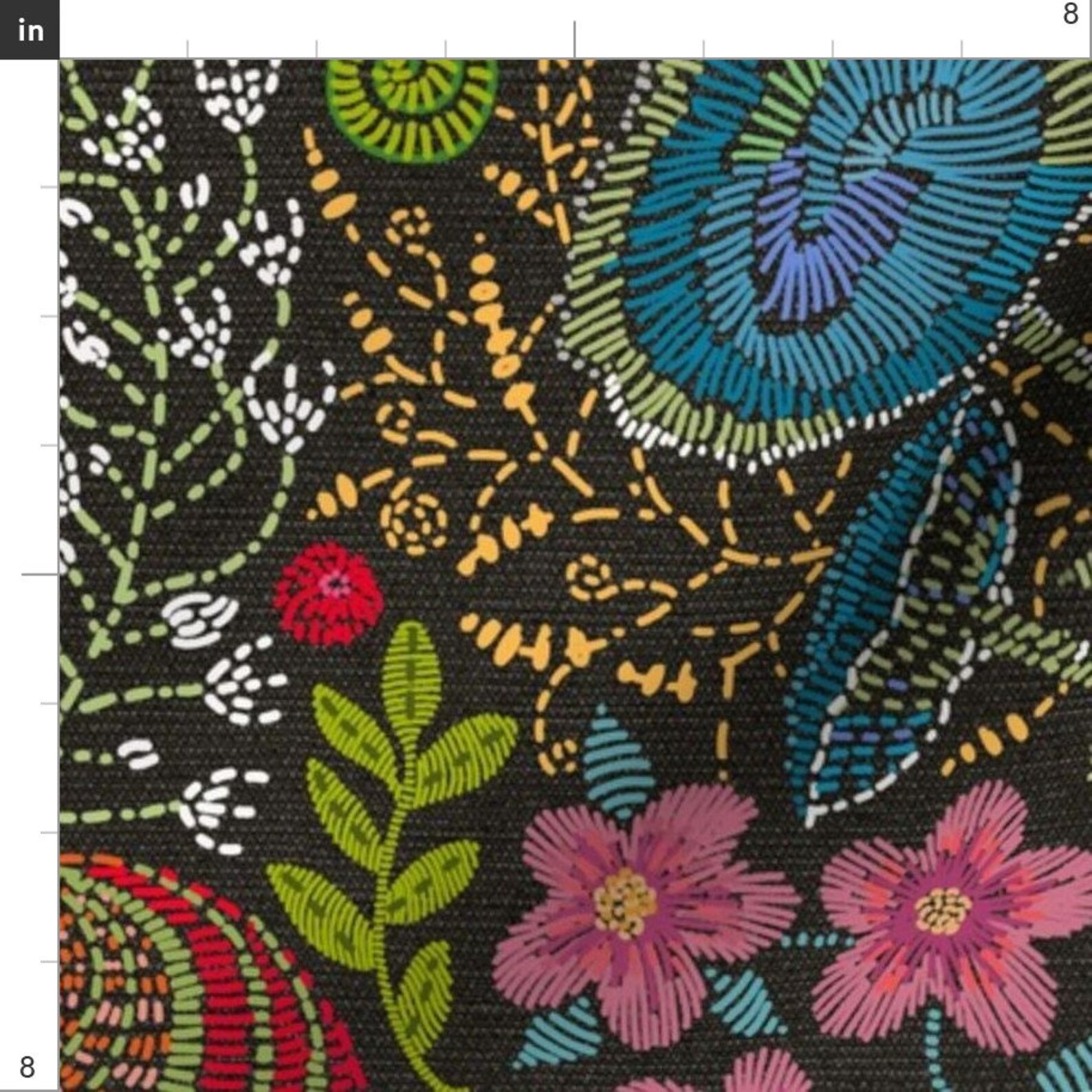 Mushrooms Fabric Embroidered Wild Mushrooms by | Etsy