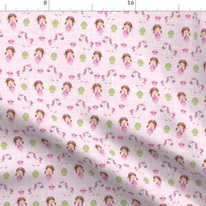 Pink Princess Fabric Princess Unicorn Frog by Snapdragonandfinn ...