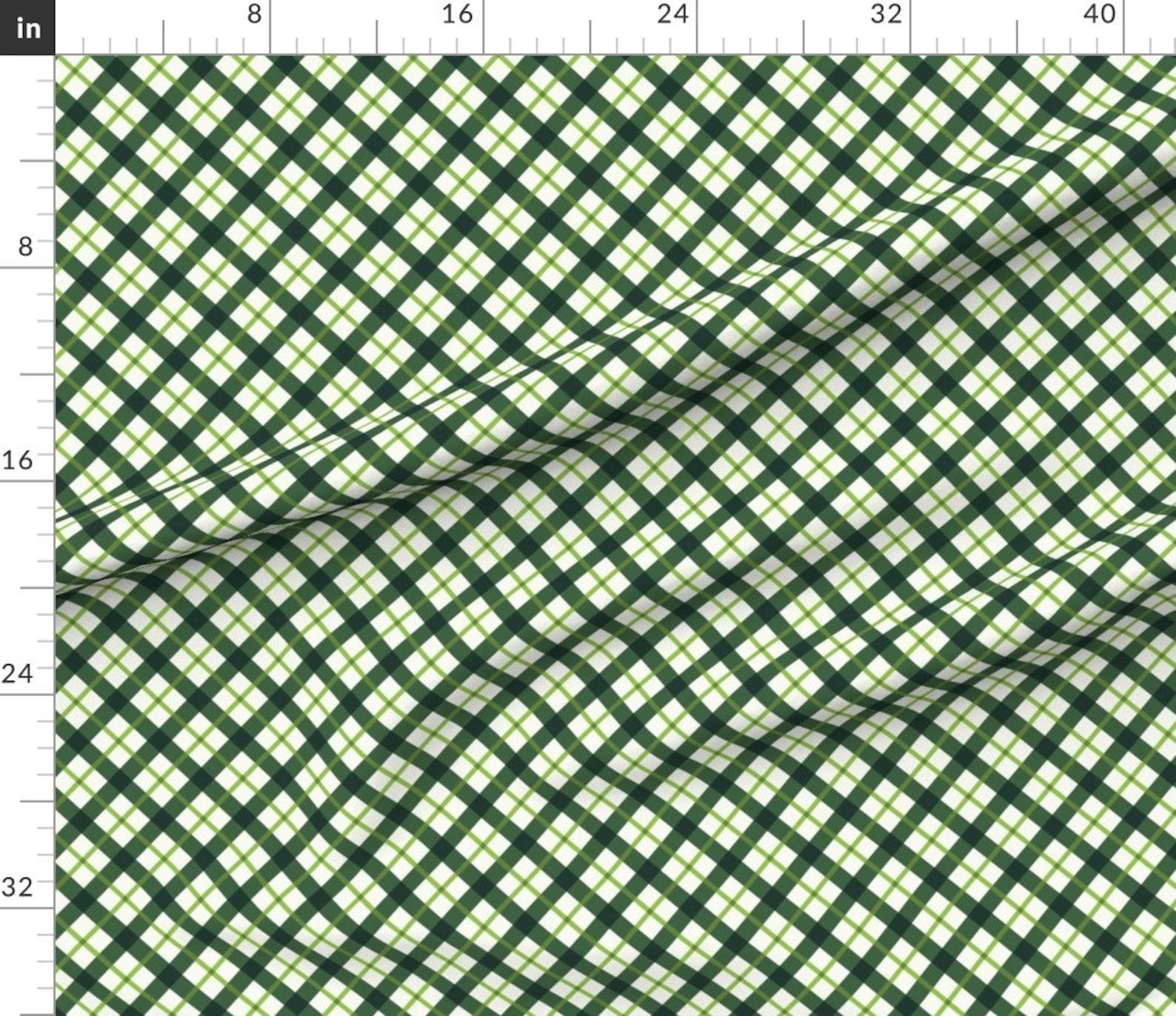 Green Plaid Fabric St. Patricks Day Green Plad by Khaus - Etsy