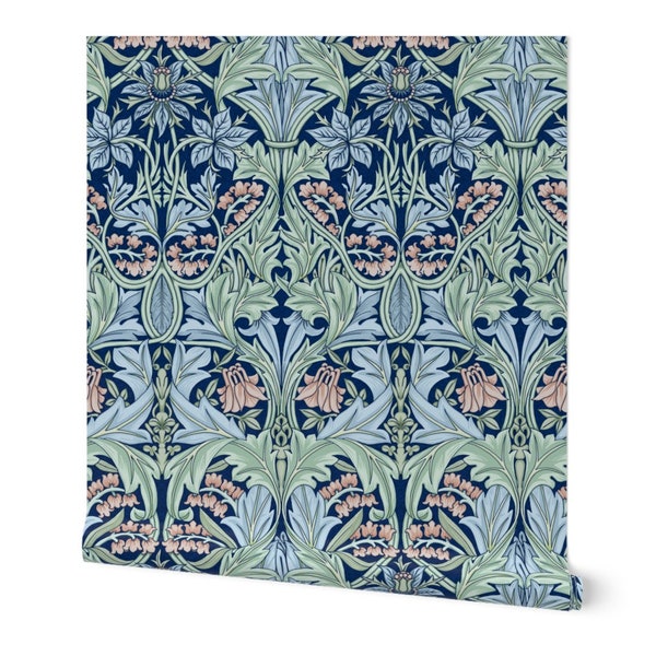 Blue William Morris Wallpaper - Etsy