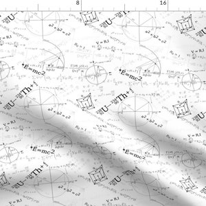 Math Fabric Equations Black White by Studiofibonacci Physics ...