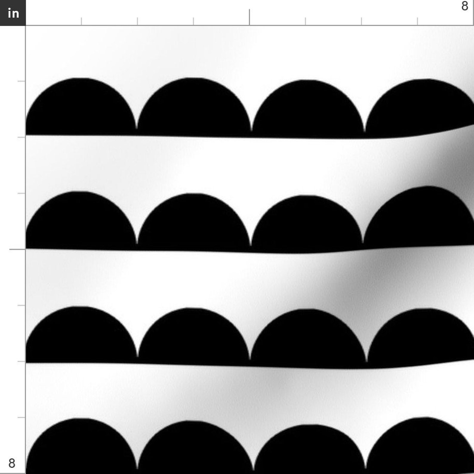 Black Scallop Custom Fabric by Charlotte Winter Cotton - Etsy