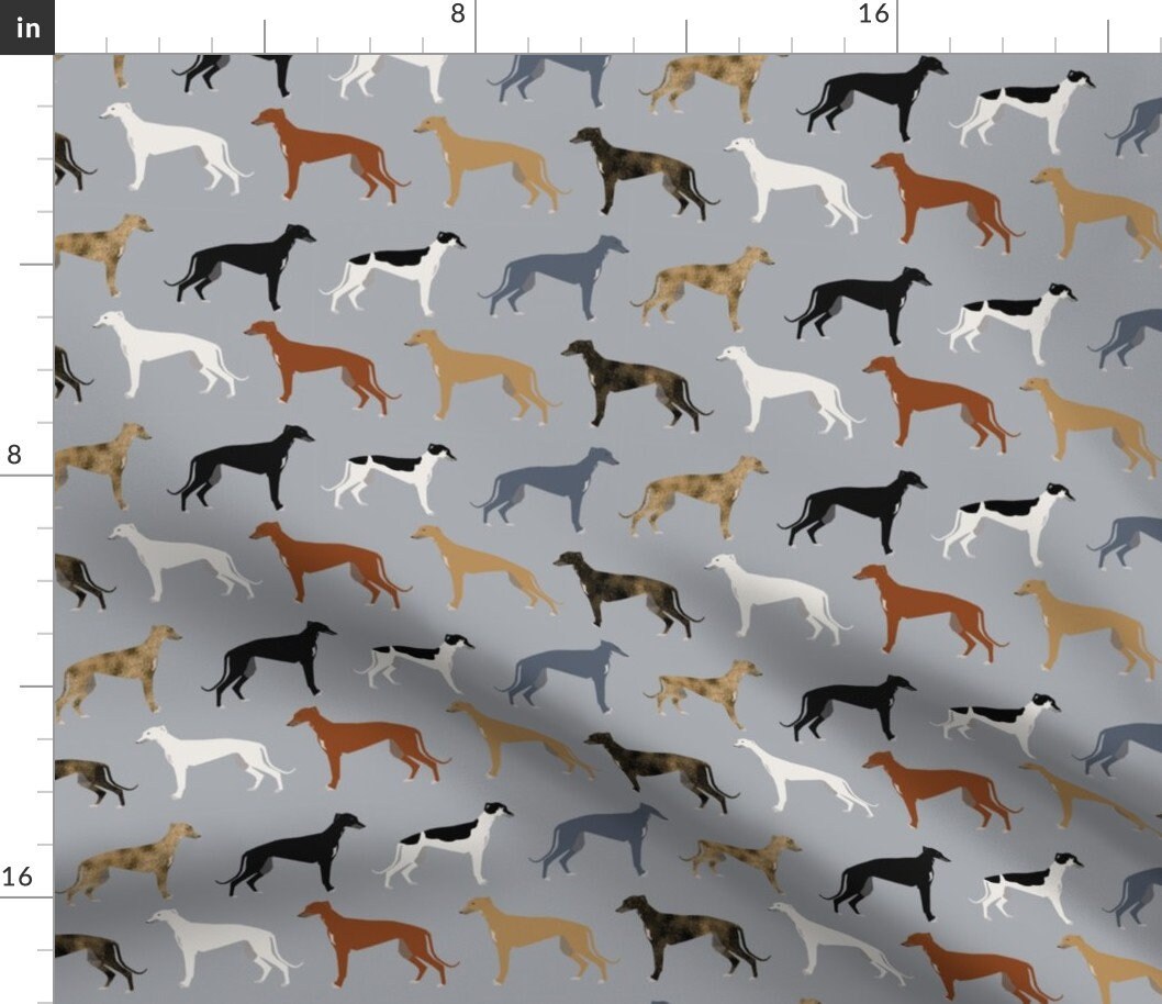 Grey Dog Fabric Greyhounds Dog Rescue Best Dogs Cute Dog - Etsy