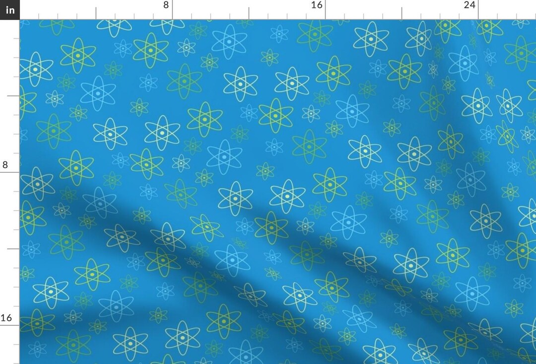 Atomic Fabric - Atomic Science Blue by Robyriker - Chemistry Atomic ...