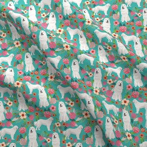 Sheepdog Fabric Old English Sheepdog Florals Cute Floral | Etsy