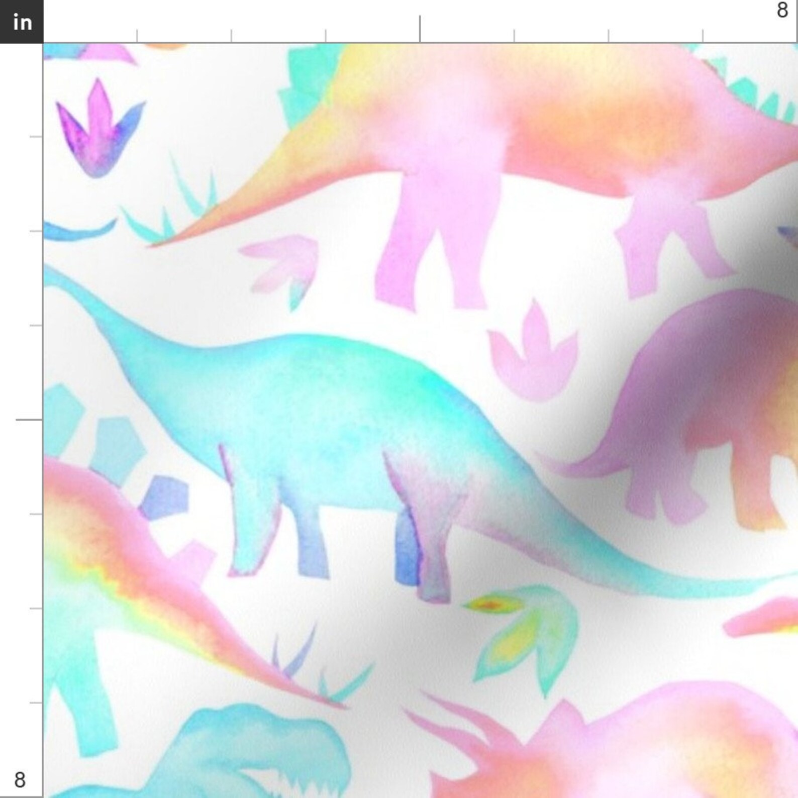 Dinosaur Fabric Pastel Dinosaurs Rotated by | Etsy