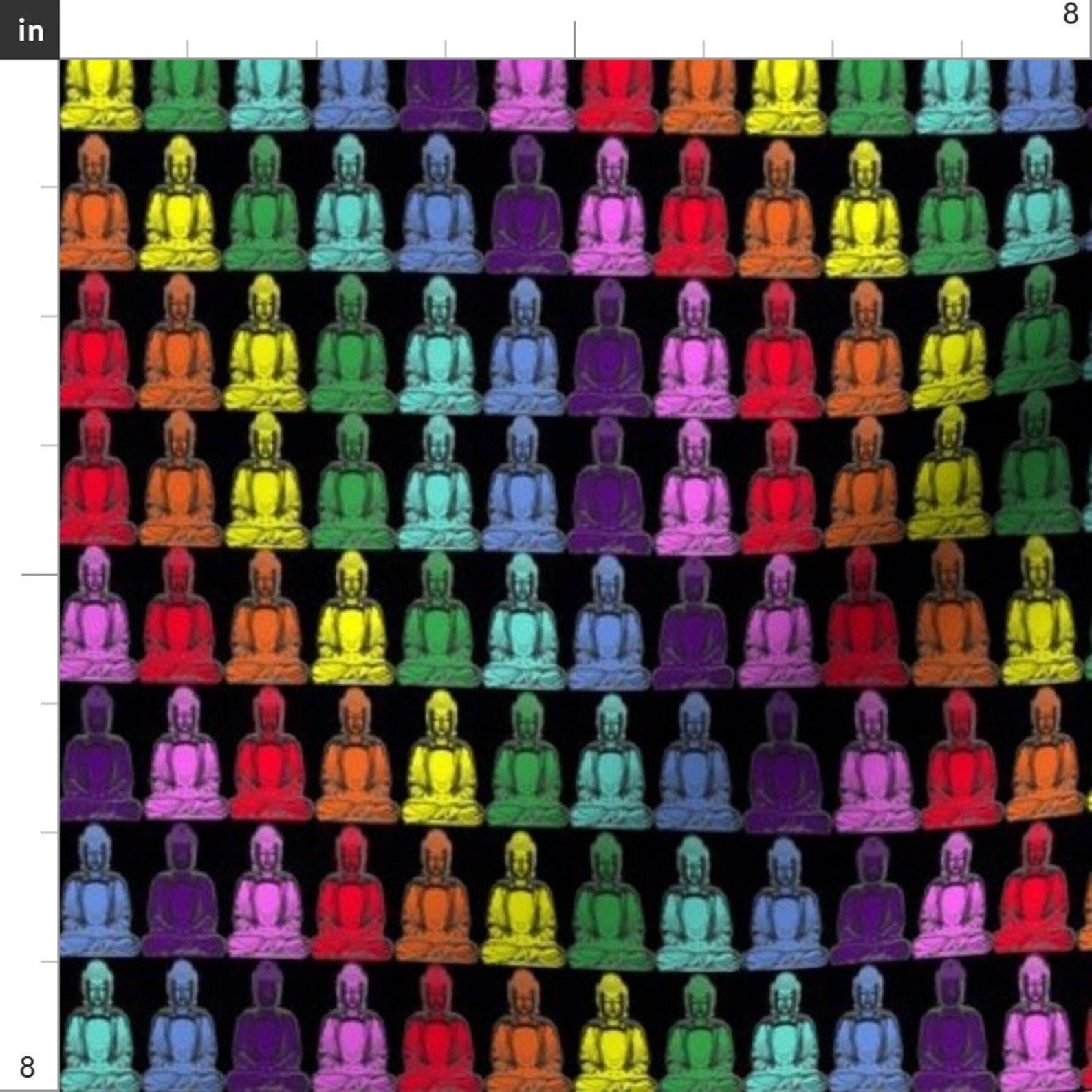Buddha Fabric Rainbow Buddhas by Leahvanlutz Buddha | Etsy