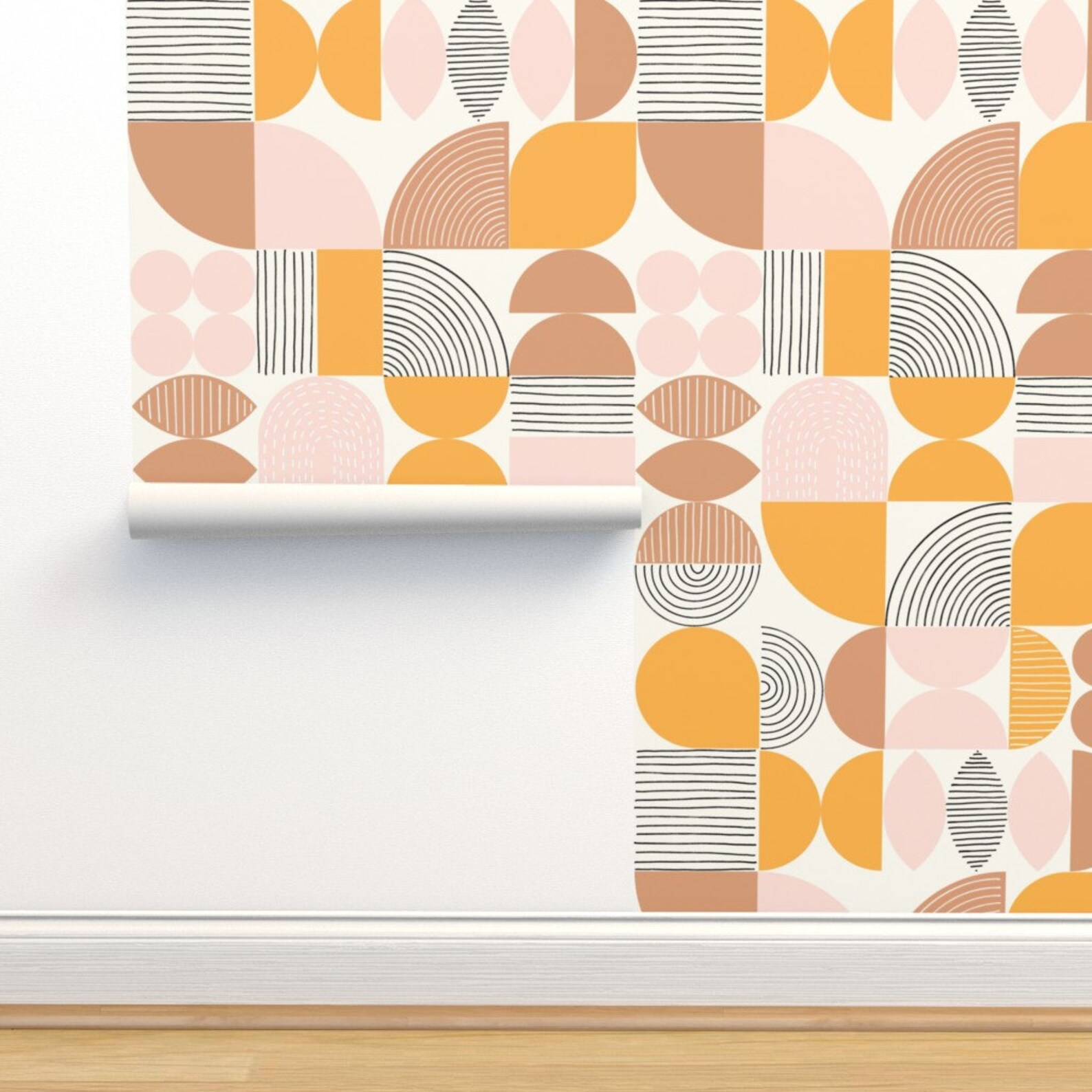 Mod Art Wallpaper Modern Art Geometric Shapes by Sandra - Etsy