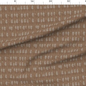 Linen Effect Trees Fabric Night Forest Burnt Umber by - Etsy