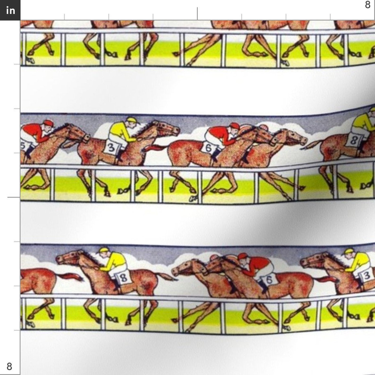 Equestrian Horse Race Fabric Racing Strips by Ragan - Etsy